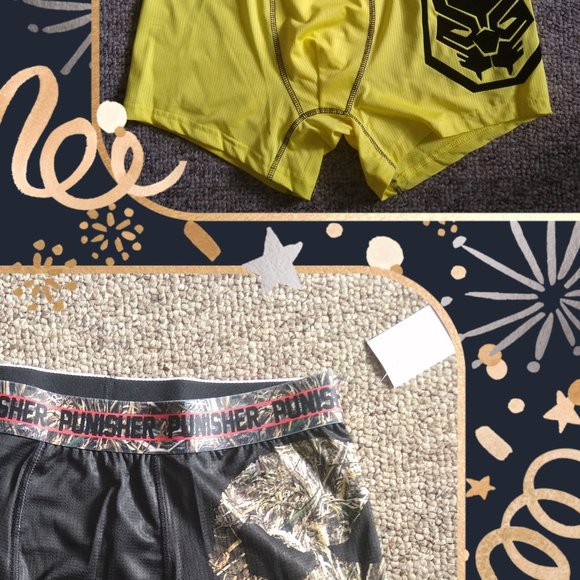 Underwear & Socks | Mens Dual Set The Punisher And Black Panther Boxers ...